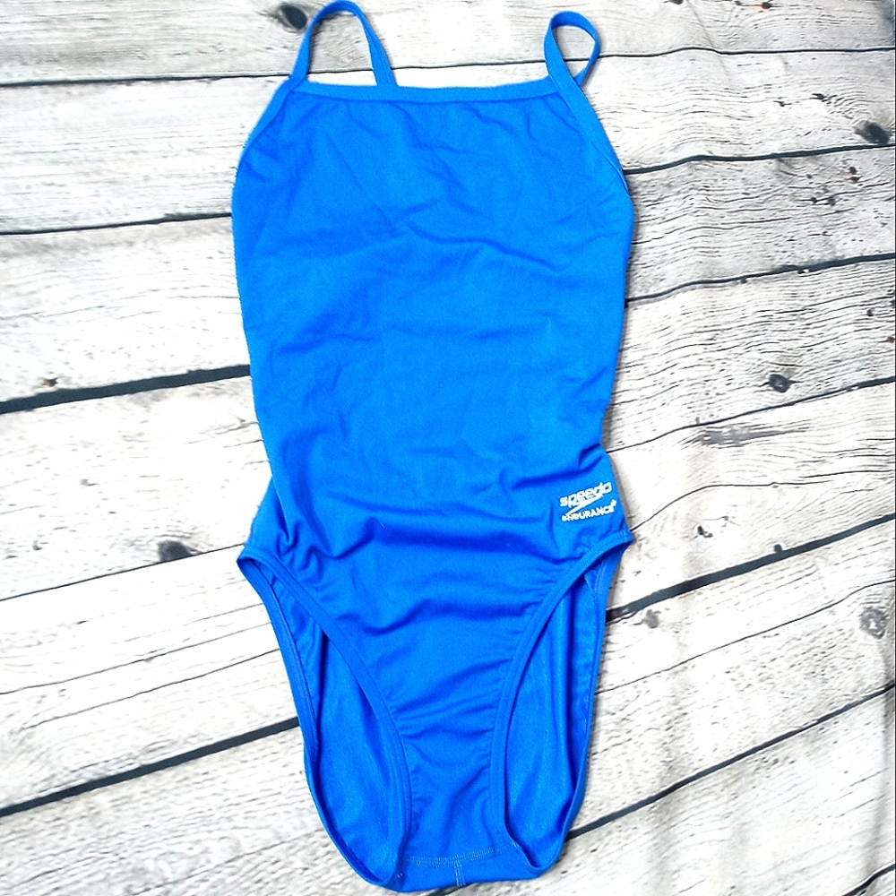 Speedo Endurance Blue One Piece Swimsuit Bathing - Gem